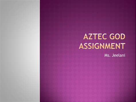 Aztec Gods Religion And Creation Assignment