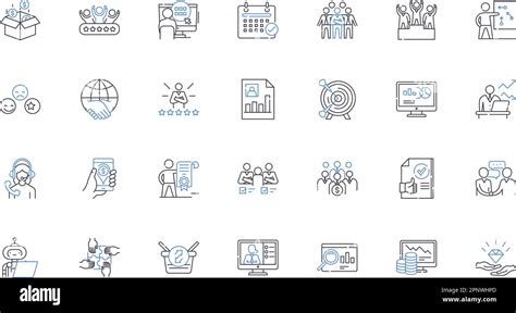 Operational Planning Line Icons Collection Strategy Goals Objectives Timeline