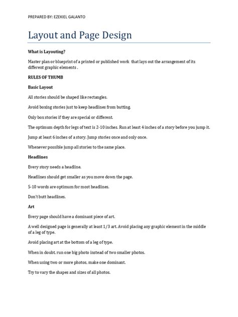layout and page design key points pdf page layout typography