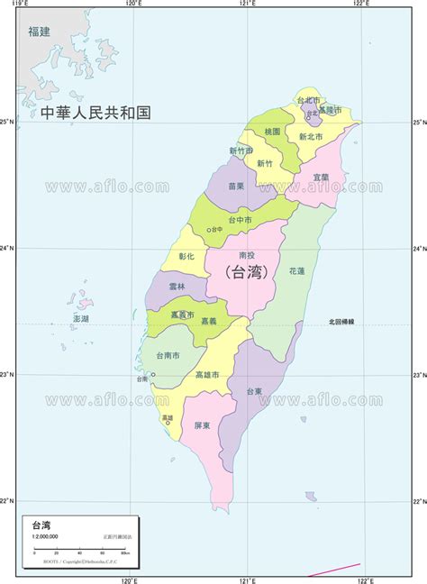台湾 行政区分図 ベクター地図素材のダウンロード販売 アフロモール