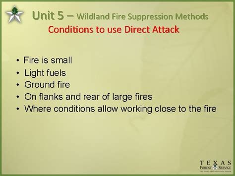 Unit 5 Wildland Fire Suppression Methods Objectives Identify
