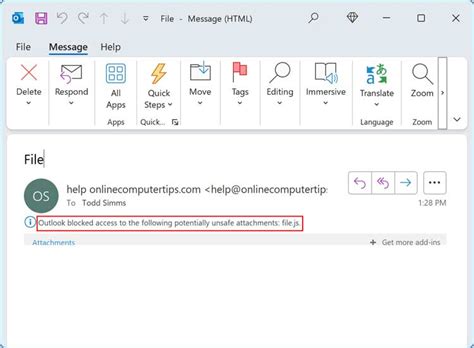 how to enable blocked attachments in microsoft outlook online