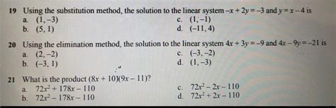 Answered 19 Using The Substitution Method The Solution Math