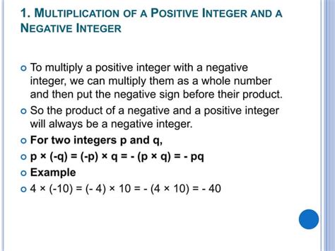 Multiplication Of Integers Pptx Science
