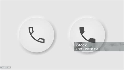 중성 스타일의 응답 및 거절 버튼 비즈니스 아이콘 흰색 Ui Ux 호출 기호입니다 전화 끊기 벨소리 수락 핸드폰 뉴모픽 스타일 벡터 그림입니다 긴급 표시에 대한 스톡 벡터