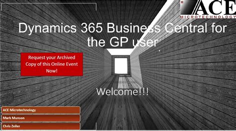 On Demand Webinar Dynamics 365 Business Central For The Gp User Erp Software Blog