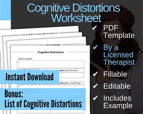 Free Printable Cognitive Distortions Guide Pdf Printables For Everyone