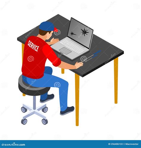 Isometric Service Center Stock Vector Illustration Of Support