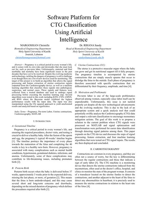 Pdf Software Platform For Ctg Classification Using Artificial