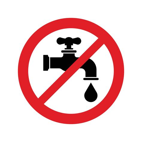 Do Not Use Water Sign No Drinkable Water Sign Icon Red Prohibition