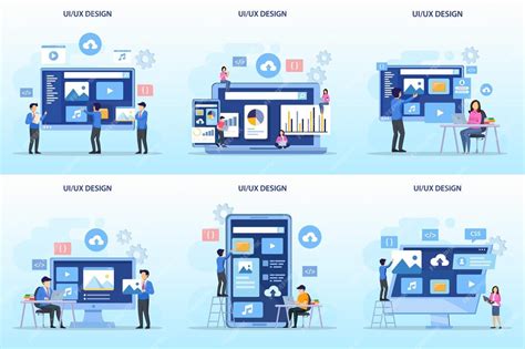 Premium Vector Ui Ux Design Concept Creating An Application Design