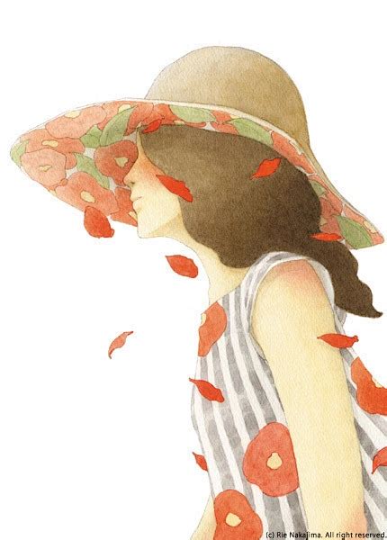 干净到极致 中岛梨绘的水彩插画 花瓣网