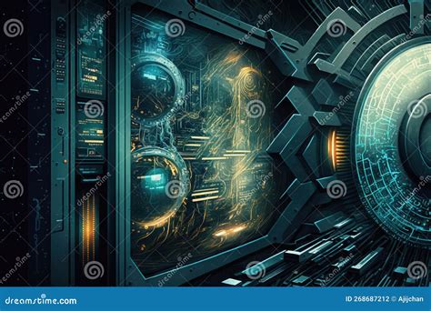 Abstract Technology Background Cyber Security Concept Stock Illustration Illustration Of