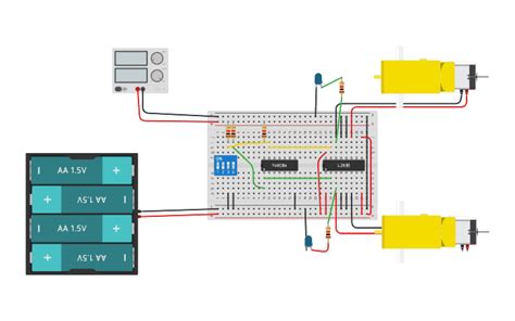 circuit design seguidor de linea tinkercad
