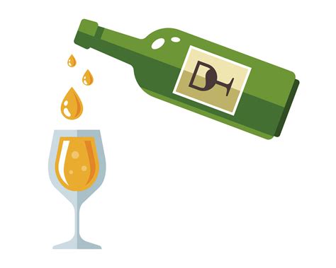 Pour A Bottle Of Wine Into A Glass Flat Vector Illustration 24209664 Vector Art At Vecteezy