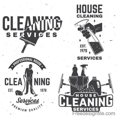 로고 디자인 벡터 레이블 집 청소 Eps Uidownload