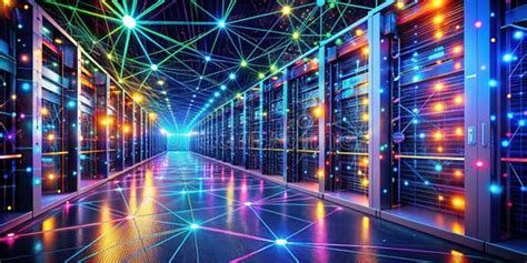 Abstract Visualization Of A Server Room Network Database System A Futuristic Data Flow Concept