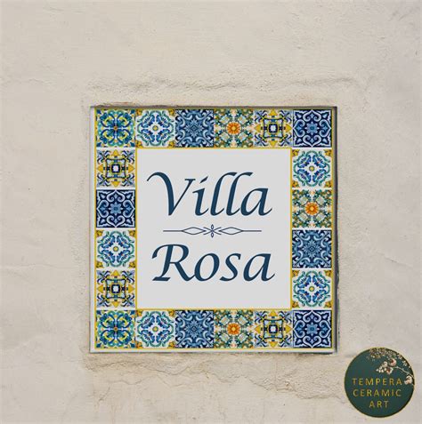 House Name Plaque House Name Tile Ceramic House Name Etsy