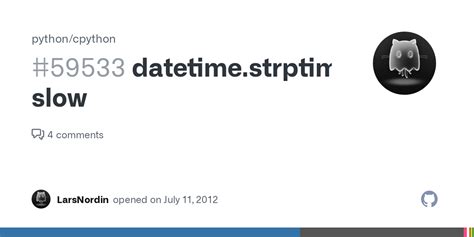 Datetime Strptime Slow Issue 59533 Python Cpython GitHub