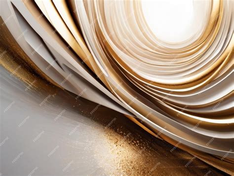 Abstract White Background With Smooth Golden Lines Premium Ai Generated Image