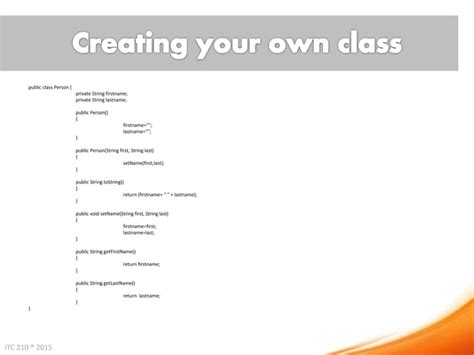 java user defined classes ppt