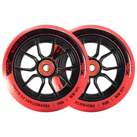 Pair 120mm Syndicate Ar Wheels Red Black Skate Hyper Ride