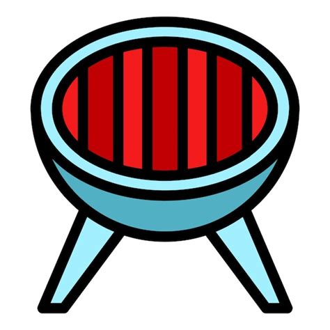 Premium Vector Grill Icon Outline Vector Fire Bbq Meat Party Color Flat