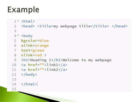 Html Body Element Pdf
