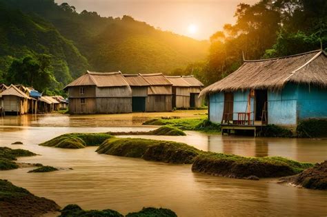 Premium Ai Image A Small Village In The Jungle