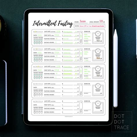 Printable Intermittent Fasting Tracker Letter And A4 Pdf Etsy