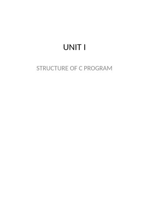 Unit 1 C Pdf