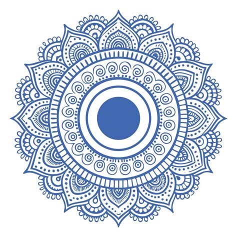Dark Blue Mandala With Circular And Swirled Patterns 60627808 Vector