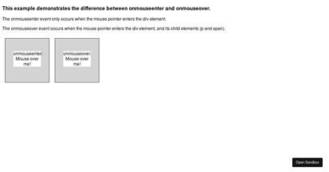 mouse events js demo codesandbox