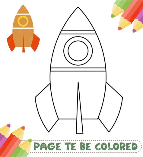 Premium Vector Rocket Coloring Book Cute