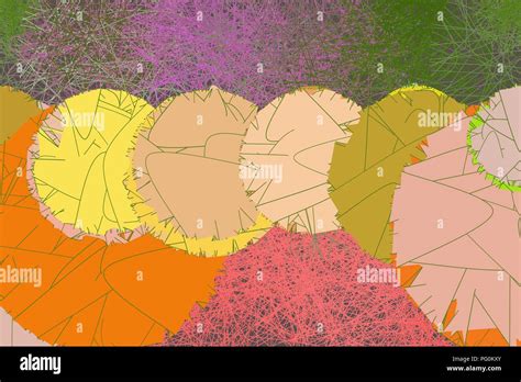 Abstract Geometric Background With Shape Of Messy Random Line Circles