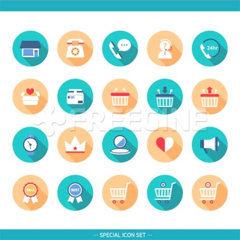 유토이미지 아이콘 플랫 쇼핑5 러블리하