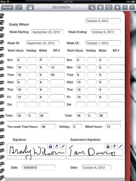 Construction Worker Uses Ipad To Fill Out Timecard Formconnections
