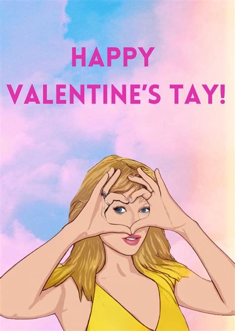 Taylor Swift Printable Valentines Day Card Happy Valentines Tay Etsy