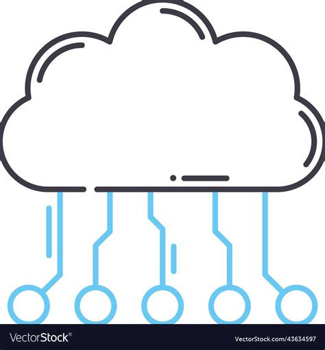 Cloud Computing Line Icon Outline Symbol Vector Image