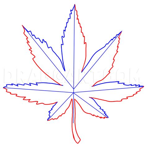 How To Draw A Pot Leaf Drawing Step By Step By Dawn Dragoart