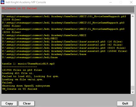 Technical Issue VM Create On UI Failed Movie Battles II Community