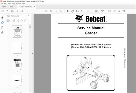 Bobcat Grader 96 108 Service Manual PDF DOWNLOAD HeyDownloads Manual Downloads
