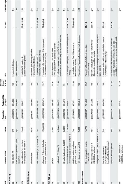 Identification Of Differentially Expressed Proteins Download Table