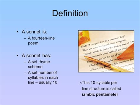 Sonnet Poem Definition
