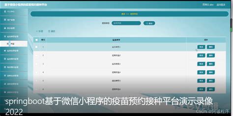 Springbootjavanodepythonphp基于微信小程序的疫苗预约接种平台【2024年毕设】 Csdn博客