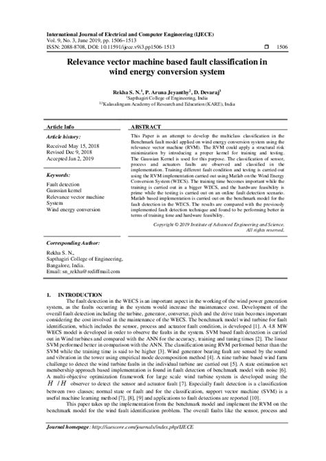 pdf relevance vector machine based fault classification in wind energy conversion system