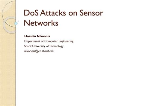 Ppt Dos Attacks On Sensor Networks Powerpoint Presentation Free