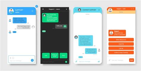 Prise En Charge De La Fenêtre De Chat Chatbot Ou De Lapplication Bot Messenger Vecteur Premium