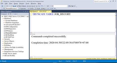 TRUNCATE TABLE Lệnh xóa dữ liệu