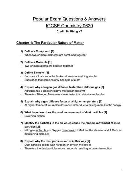 Popular Exam Questions And Answers Igcse Chemistry 2023 Correct Igcse Chemistry Stuvia Us